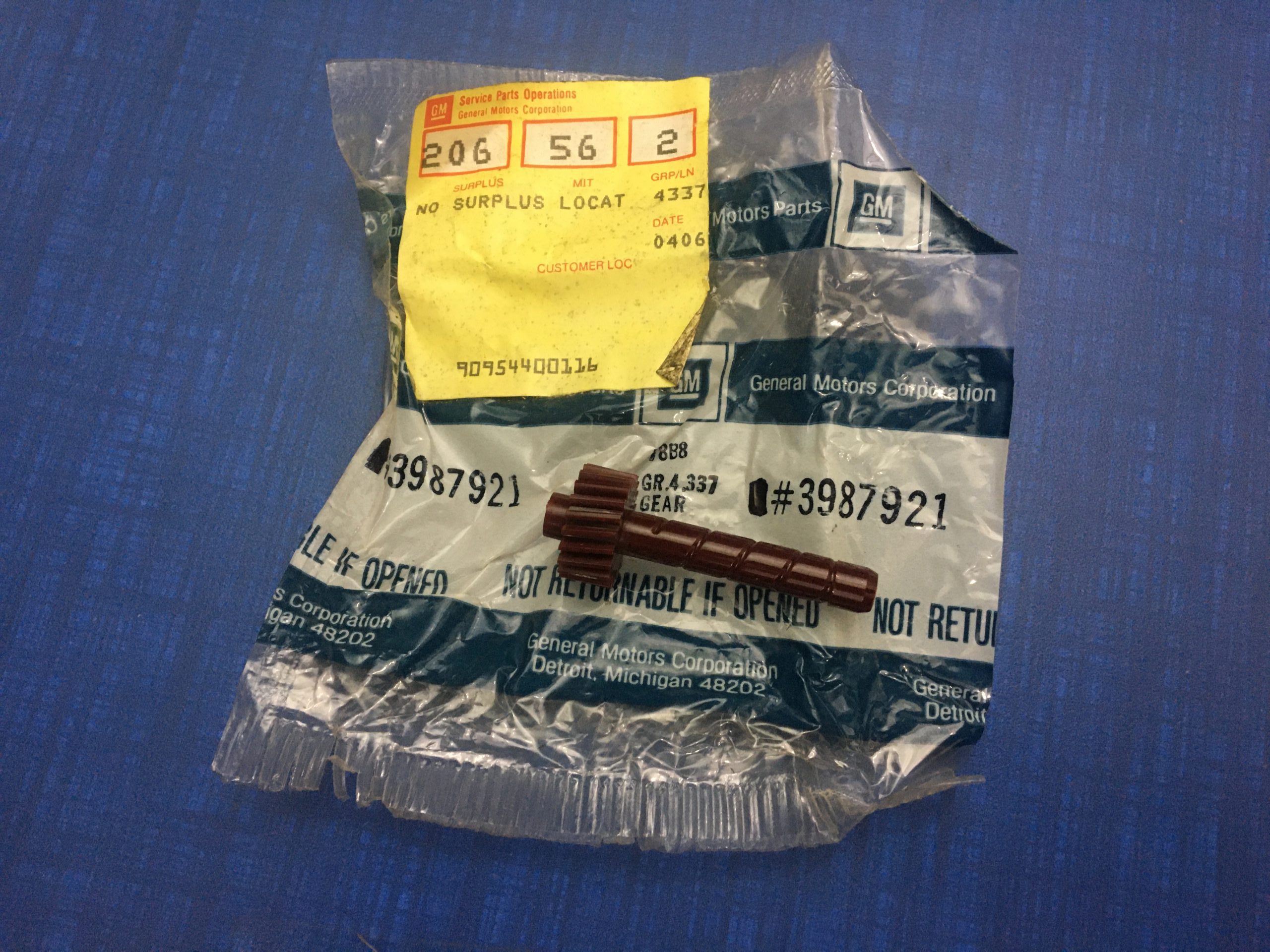 1960 - 1975 General Motors NOS Speedometer Driven Gear GM # 3987921 ...